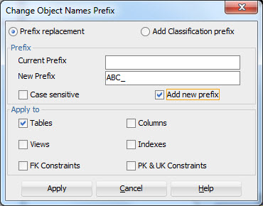 How to define a prefix for table names? | HeliFromFinland